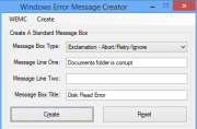 Windows Error Message Creator 1.36.25 free download - Software reviews ...